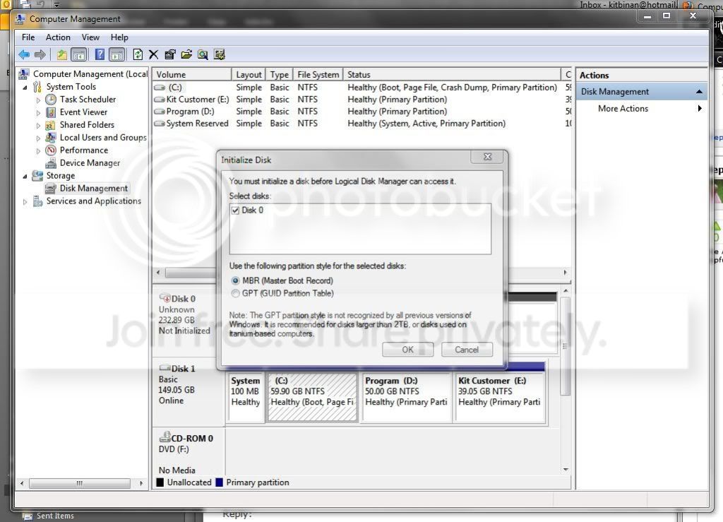 Computer not detecting Hard Disk and showing as Unallocated Space ...